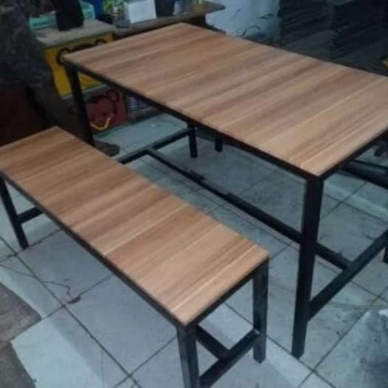 Promo Meja Makan / Meja Cafe Dan Bangku Panjang Set Diskon 23% Di ...