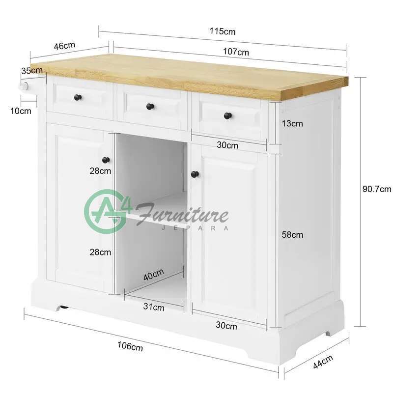 Jual Meja Island Pulver Duco Putih Minimalis di Seller AG4 Furniture ...