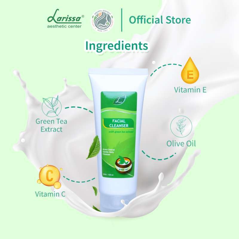 Jual Larissa Facial Cleanser New Green Tea Acne / Green Tea Extract di ...