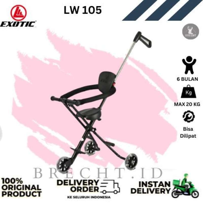 Promo (^/Grab) Magic Stroller Micro Trike Exotic LW 105 Kereta Dorong - Hitam Multicolor Diskon ...