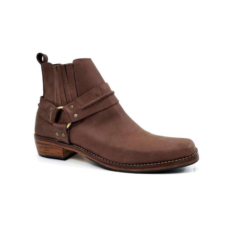 Jual M&T - Sepatu Boots Pria Cowboy Crazy Horse Leather Vintage ...