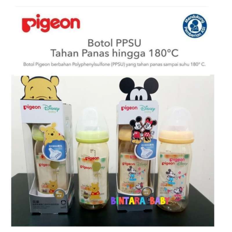 Promo Botol Susu Pigeon PPSU Premium Disney Series Mickey Pooh 240ml PPSU Diskon 27% di Seller ...