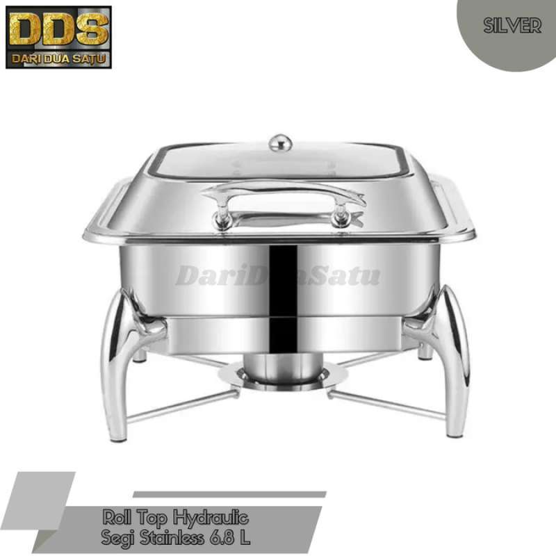 Promo Roll Top Hidrolik Prasmanan Hotel Segi Stainless Kaca 6.8 Liter ...