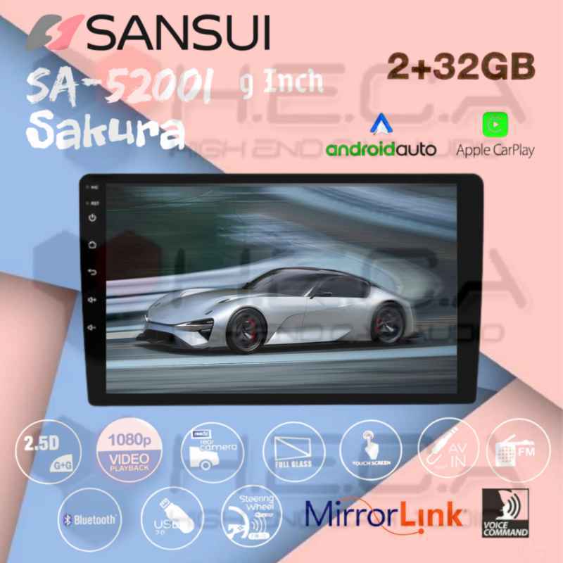 Jual SANSUI Sakura 2/32 GB Android 9 Inch SA-5200I Head Unit Tape Mobil ...