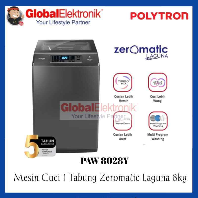Promo POLYTRON Mesin Cuci 1 Tabung 8KG PAW 8028Y / ZEROMATIC PAW 8028 Y [SEMARANG] Diskon 2% di ...