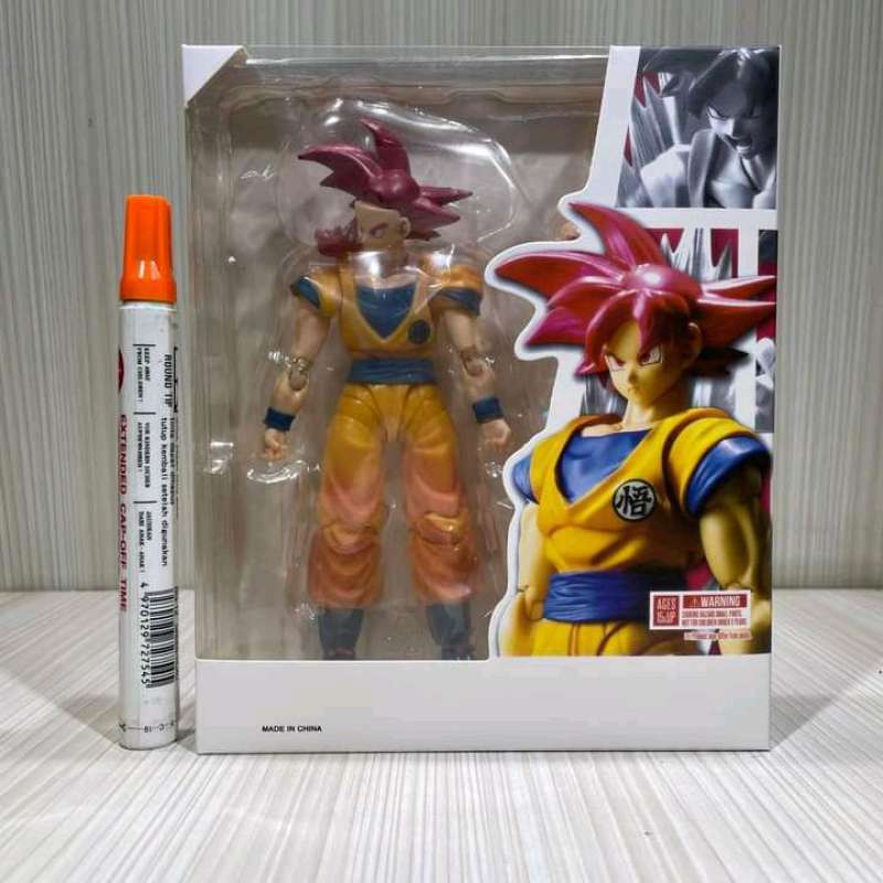 Jual action figure Shf songoku son gokou super saiyan god red super ...