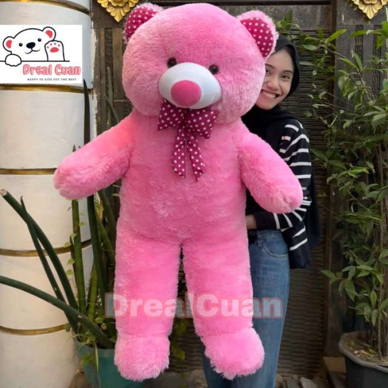 Promo Boneka teddy bear 1 meter beruang besar jumbo murah SNI - cream ...