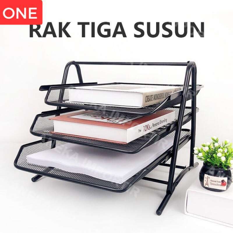 Jual Rak Kertas Buku Dokumen Arsip Kantor 3 Susun Jaring Besi Minimalis ...