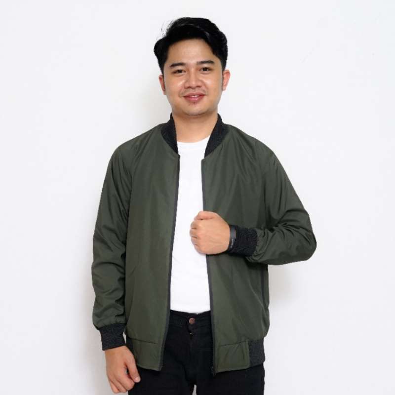 Jual Credifox Jaket Bomber Polos Zipper Waterproof / Bomber Jacket ...