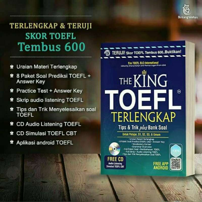 Jual Buku Tes TOEFL : THE KING TOEFL TERLENGKAP (BONUS CD) di Seller ...