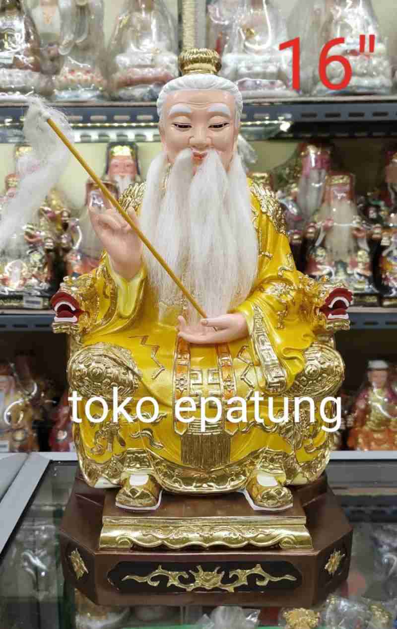 Promo patung dewa tai siong tai shang lau cin fiber 16 inch kuning Diskon 23% di Seller Bea ...