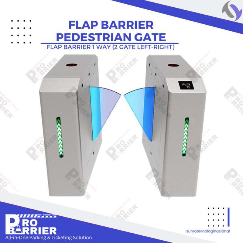 Jual Flap Barrier 1 Way / 1 Jalur - (2 Flap Right-Left) Pedestrian Gate ...