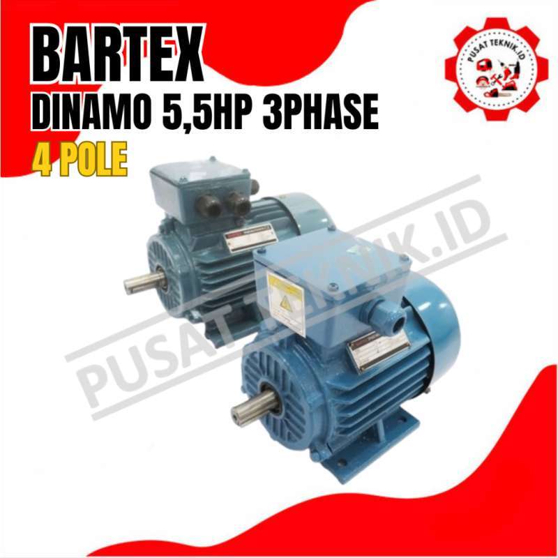 Jual DINAMO BARTEX 3 PHASE 4 POLE/ELEKTRO 5,5HP MOTOR BARTEX 1400 RPM 3 PHASE 5,5HP di Seller ...