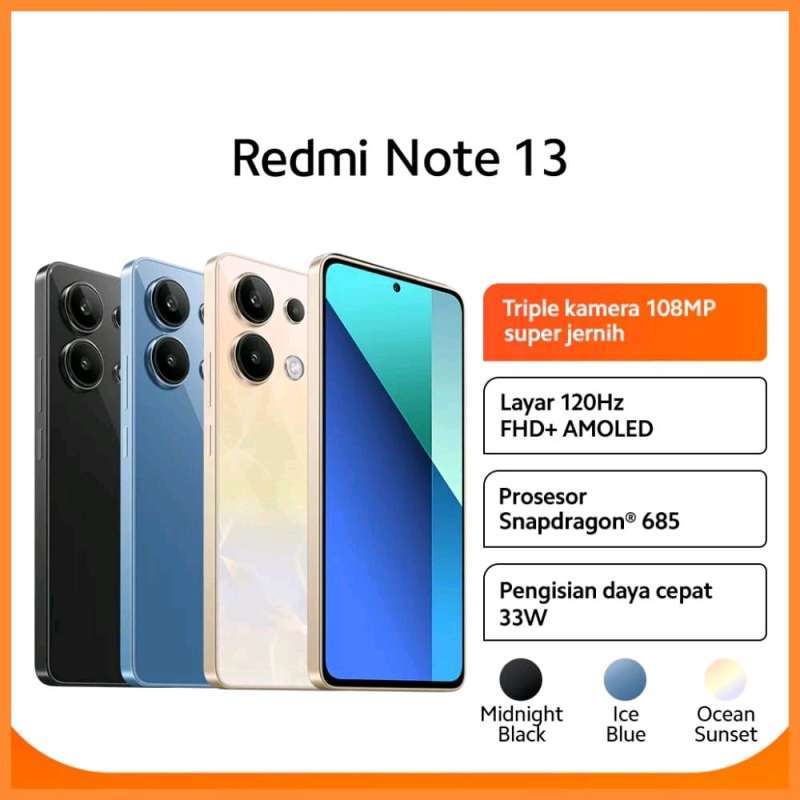 Jual Xiaomi Redmi Note 13 8/256 Nfc 4g Layar Fhd+ 120hz 108mp ...