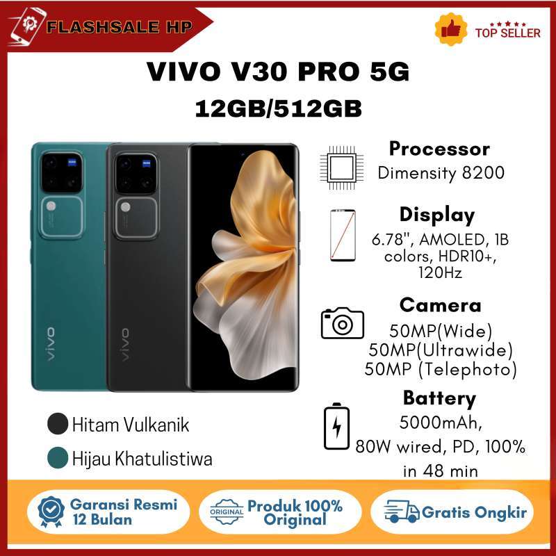 Jual VIVO V30 PRO 5G RAM 12GB/512GB GARANSI RESMI NASIONAL di Seller ...