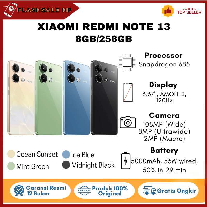Promo Xiaomi Redmi Note 13 Ram 8gb/256gb & 8/128 Garansi Resmi Nasional ...