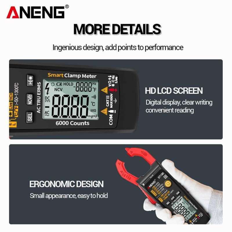 Promo Alat Tes Kelistrikan Digital Multimeter Voltage Tester Clamp ...
