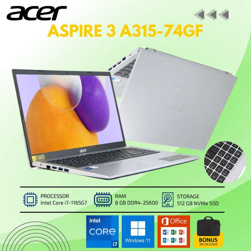 Promo Laptop Acer Aspire 3 A315-58-74gf Intel I7 Ram 8gb 512gb Ssd Nvme ...