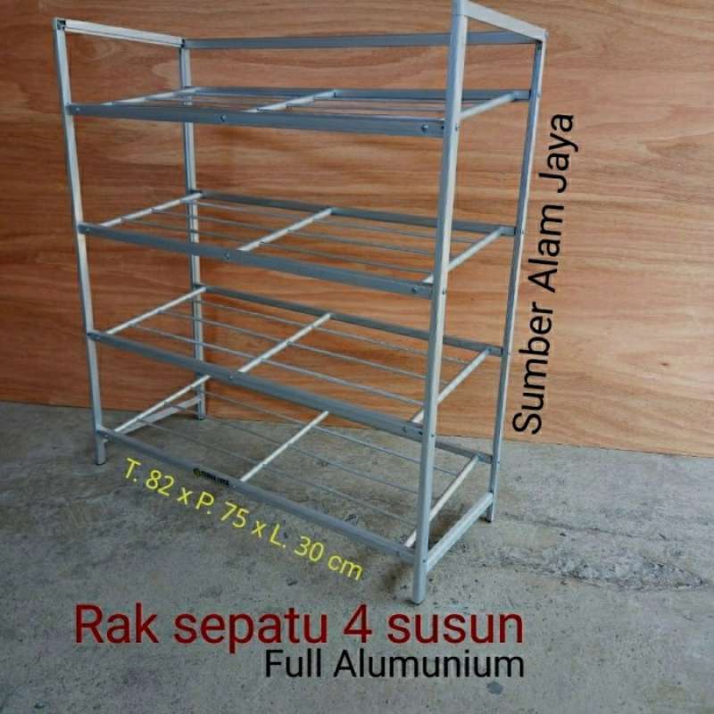 Promo Rak Sepatu 4 susun full Alumunium - Gold Multicolor Diskon 27% di Seller Sakiyem Shop ...