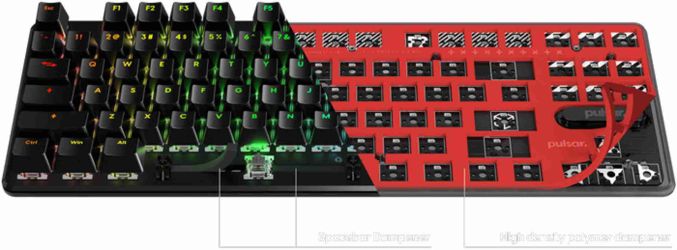 Promo Pulsar Custom TKL ANSI BAREBONE RGB - Mechanical Gaming Keyboard ...