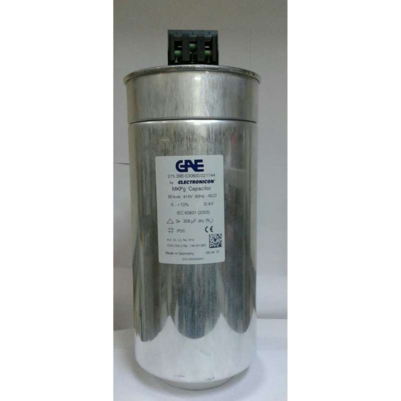 Promo KAPASITOR BANK 50KVAR / 50 KVAR MKPG 3PHASE 415V GAE Diskon 23% ...