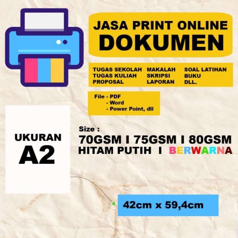 Jual Print Cetak Hvs Ukuran A2 Packing Tabung - Warna Di Seller Goprin ...