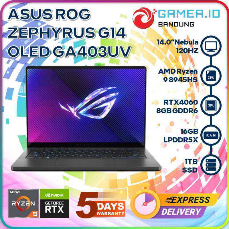 Jual Asus Rog Zephyrus G14 Oled Ga403uv R9 8945hs Rtx4060 16gb 1tb 14.0 ...