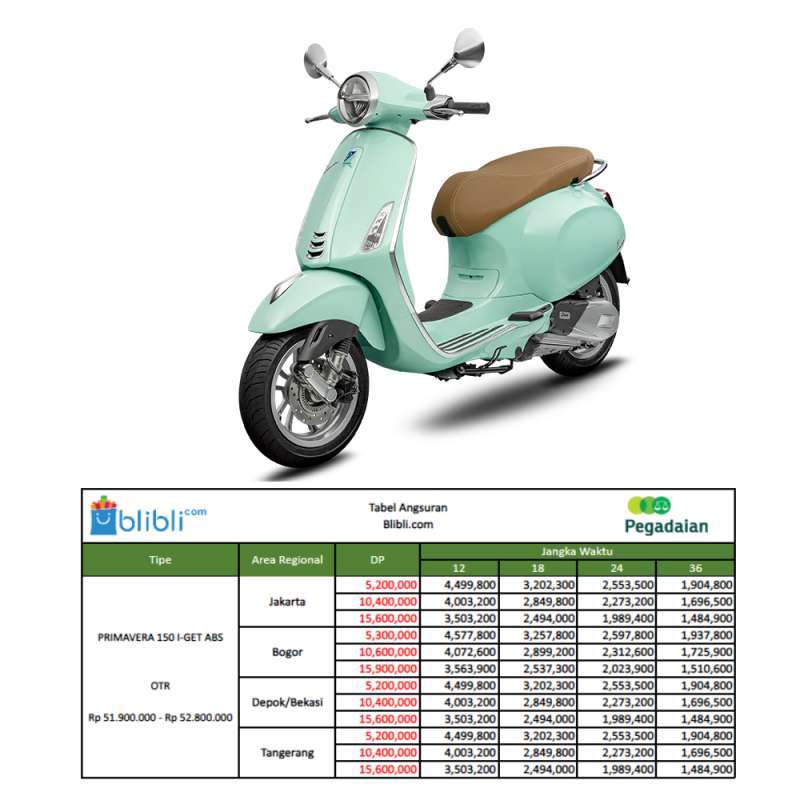 Jual Pegadaian - [dp] Vespa Primavera 150 I-get Abs Sepeda Motor [otr Jabodetabek] - Bogor Green ...