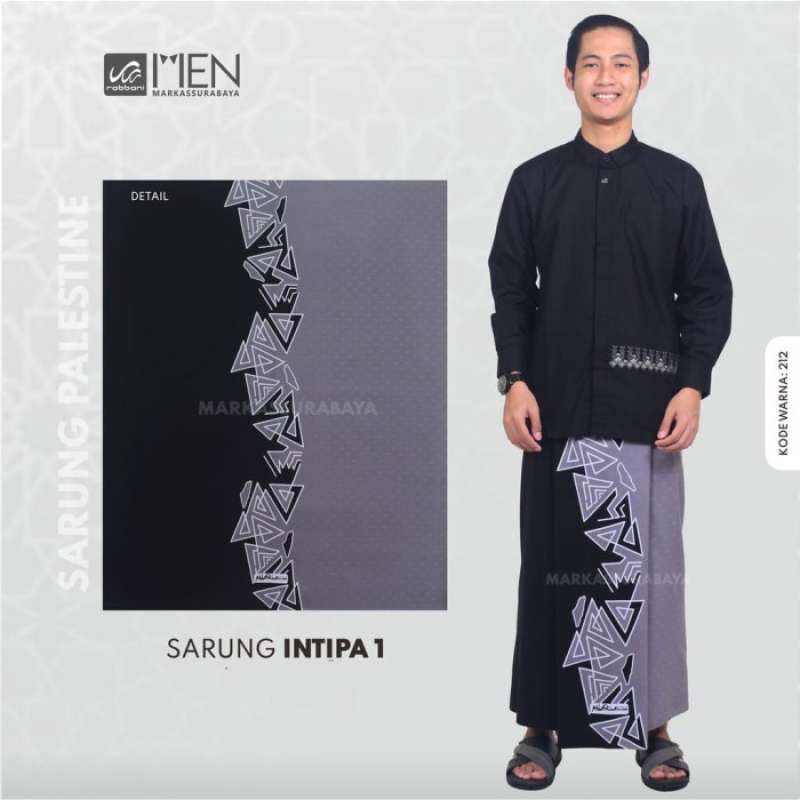 Promo New Sarung Rabbani Palestina Maba Warna Putih Hitam Rabani Motif ...