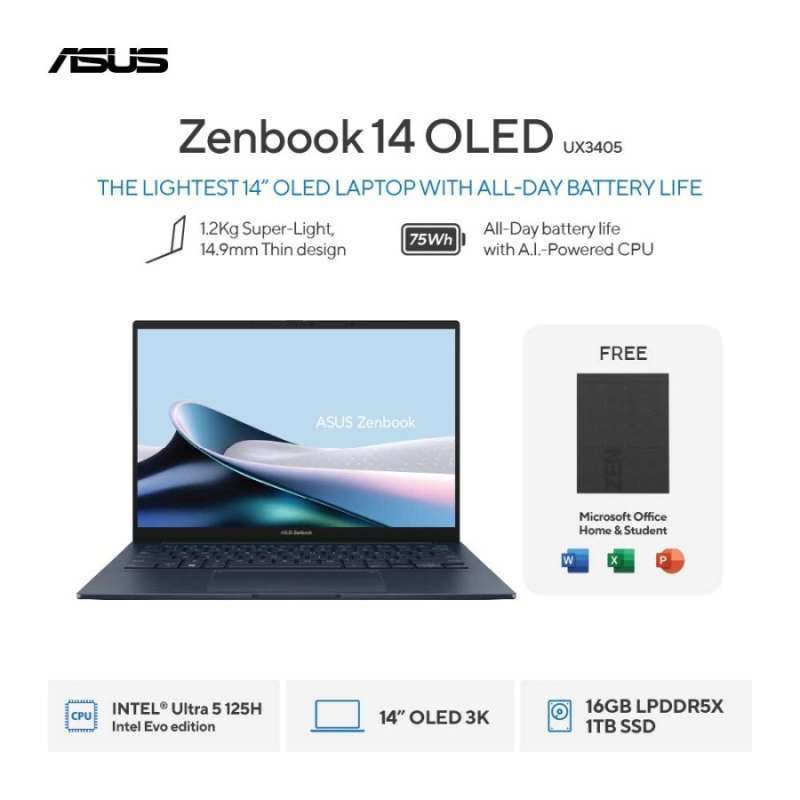 Jual Asus Zenbook 14 Oled Ux3405ma Oleds511 Oleds512 - Ultra 5-125h ...
