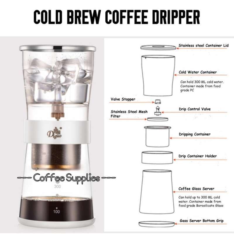 Promo New Cold Brew Coffee Dripper Drip Tower Alat Kopi Seduh Dingin ...