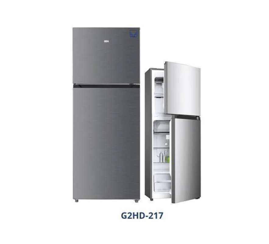 Promo Gea G2hd-217 Kulkas 2 Pintu Inox / Top Mount Fridge Freezer - No ...