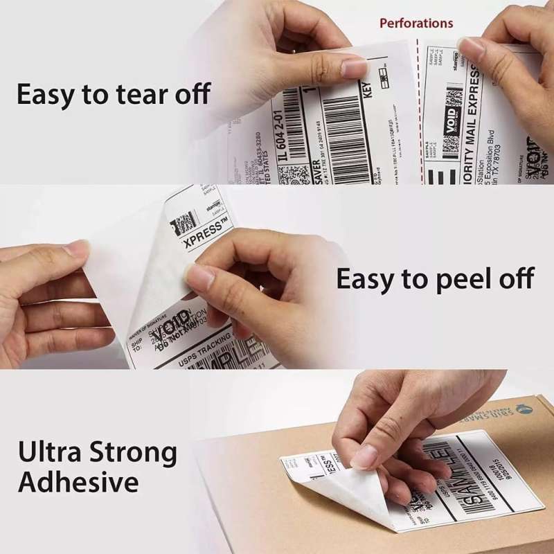 Jual Kertas Termal 100 X 150 Mm Model Roll Bulat Label Thermal Barcode Stiker Paper Isi 500pcs ...