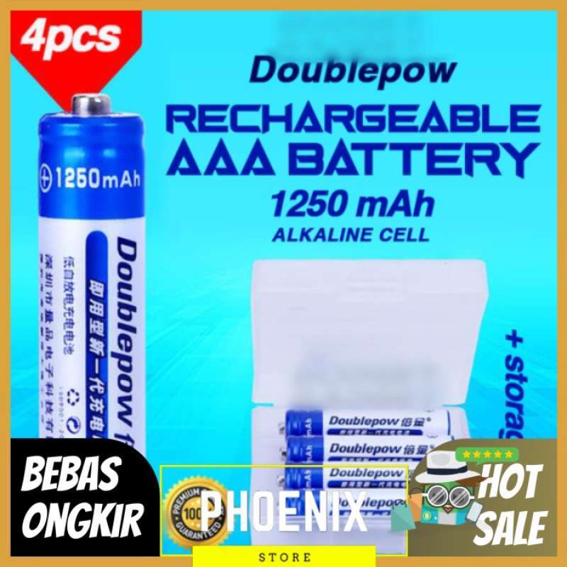 Promo Doublepow Baterai Charge Aaa Rechargeable Alkaline 1250mah 4pcs ...