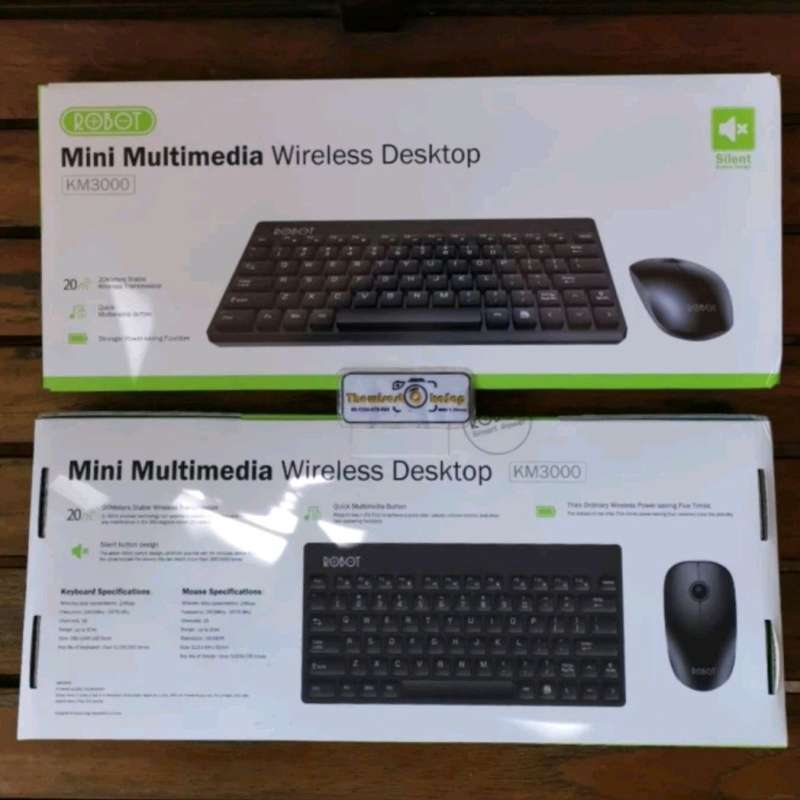 Promo Combo Mouse Keyboard Wireless Robot Km3000 Original Diskon 19% Di ...