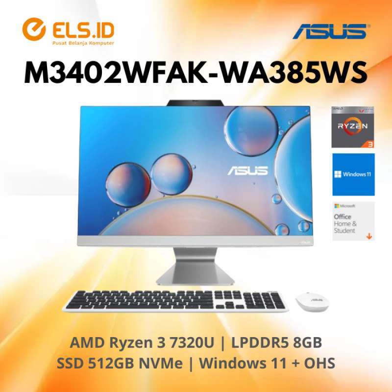 Promo Pc Asus Aio M3402wfak-wa385ws Ryzen 3-7320u 8gb Ssd 512gb 23.8 ...