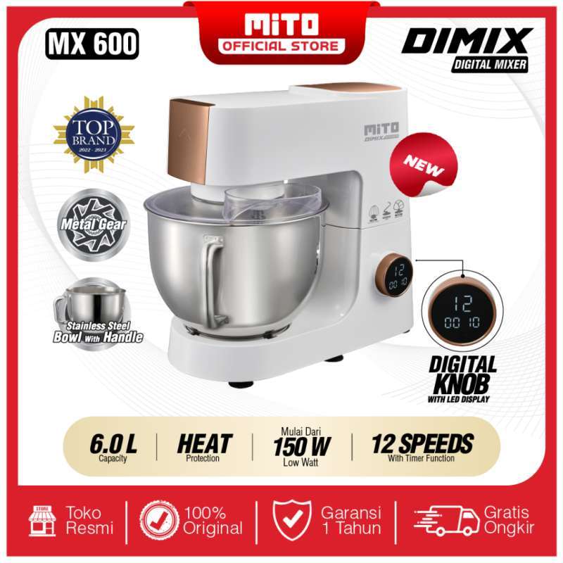 Jual Mito Mx 600 Stand Mixer Kapasitas 6l Pengadon Kue Mixer Mx600 ...
