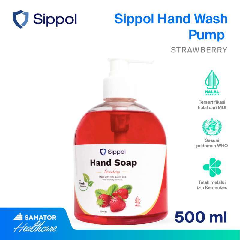 Jual Sippol Hand Wash Pump 500 Ml [strawberry] / Sabun Cuci Tangan Cair ...