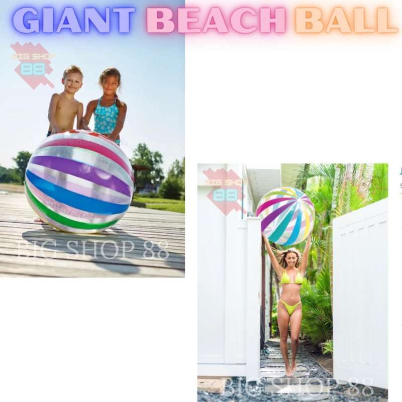 Promo Intex 59065 Bola Pantai Jumbo Diameter 107cm Glossy Colourfull ...