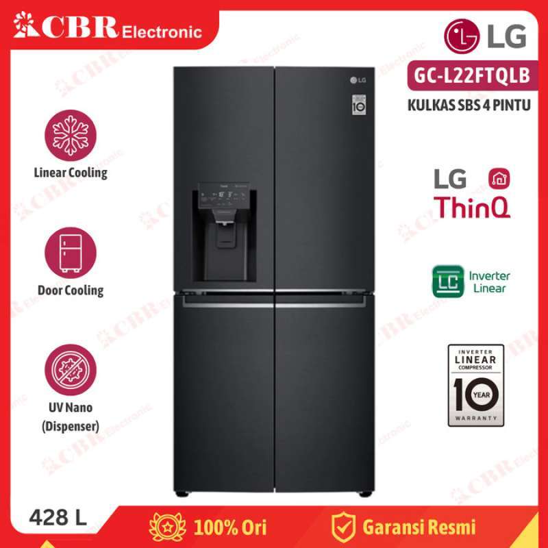 Jual Kulkas Lg Side By Side 4 Pintu Gc-l22ftqlb (428 L / Inverter) Di Seller Cbr Elektronik ...