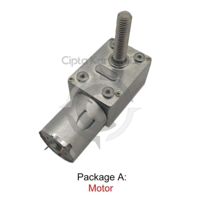 Promo Worm Gear Dc Motor With M8 Threaded Shaft Reversed Cw/ccw Self ...