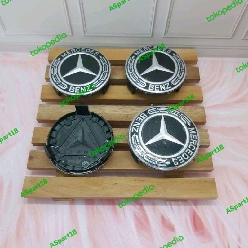 Promo New Dop Roda Velg Mercedes Benz Padi Hitam 75mm Emblem Dop Mercy ...