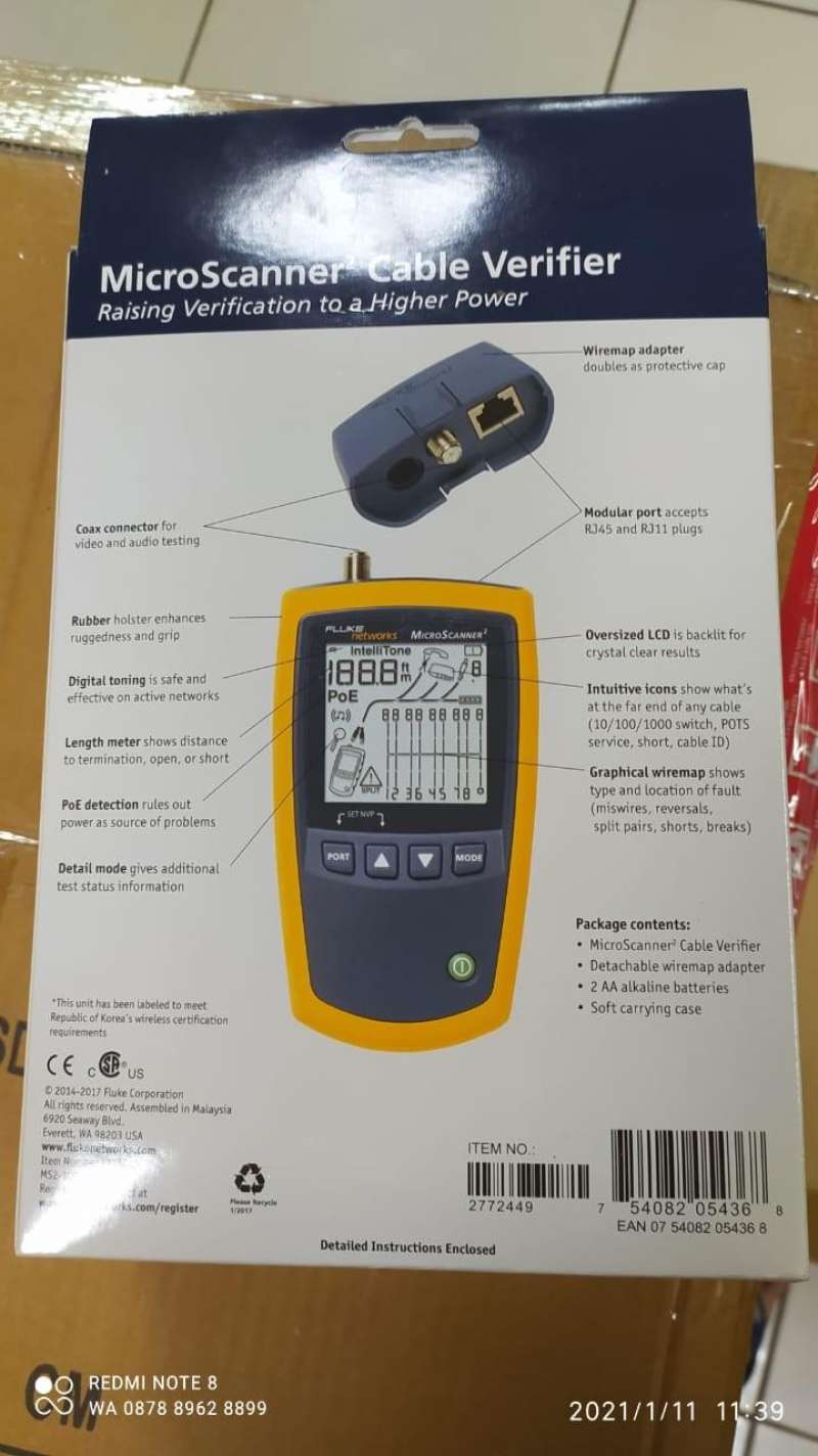 Jual Fluke Networks Microscanner Cable Verifier Ms2-100 Di Seller Gudang Rack Server - Mangga ...