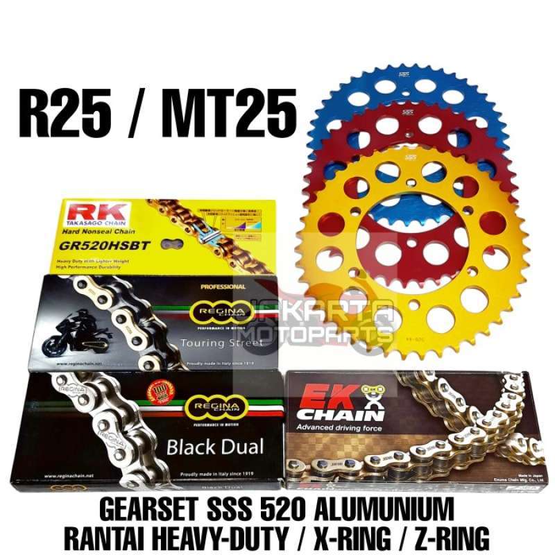 Promo Gearset Sss 520 Alumunium R25 Mt25 Rantai Gold Regina Ek Chain Ng ...