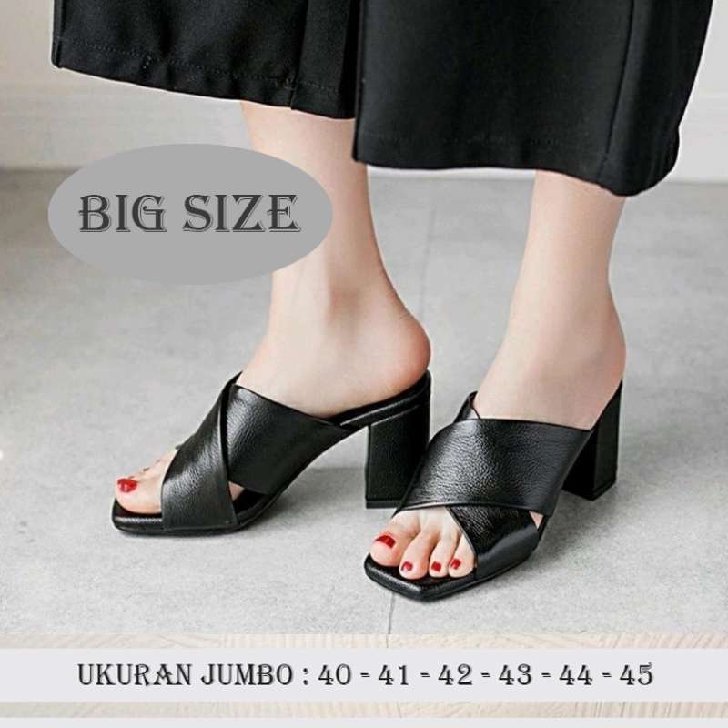 Promo Wlfs Va - Sandal Heels Clogs Hak Tinggi 7cm Ukuran Super Jumbo ...