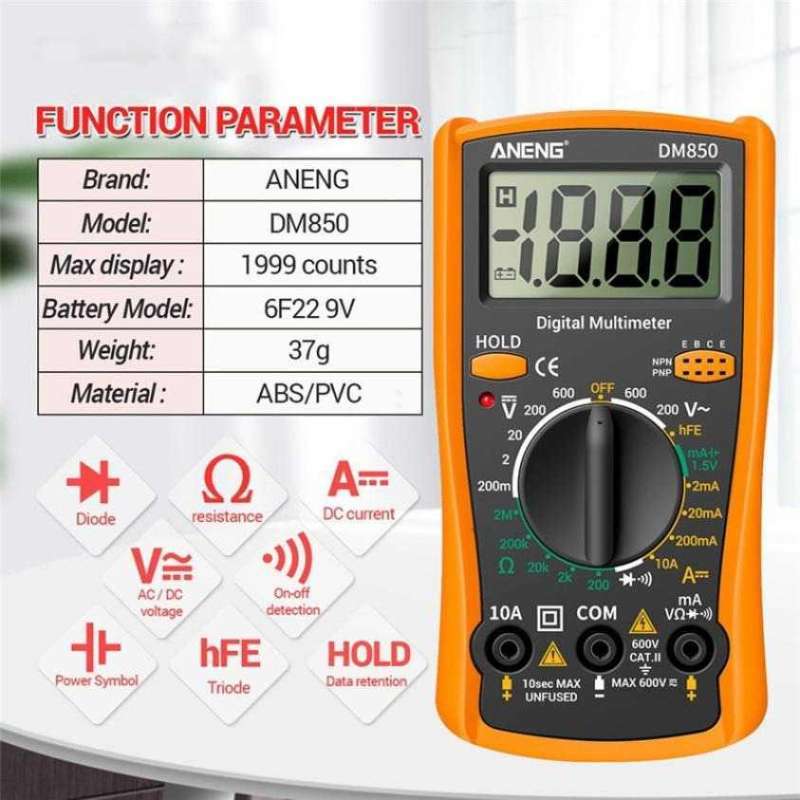 Jual Digital Multimeter Voltage Tester Dm850 Tespen Listrik Alat Tester ...