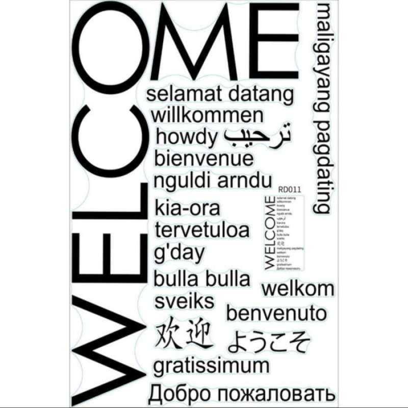 Promo Rd011 Welcome Multi Bahasa Wall Sticker Stiker Dinding Selamat ...