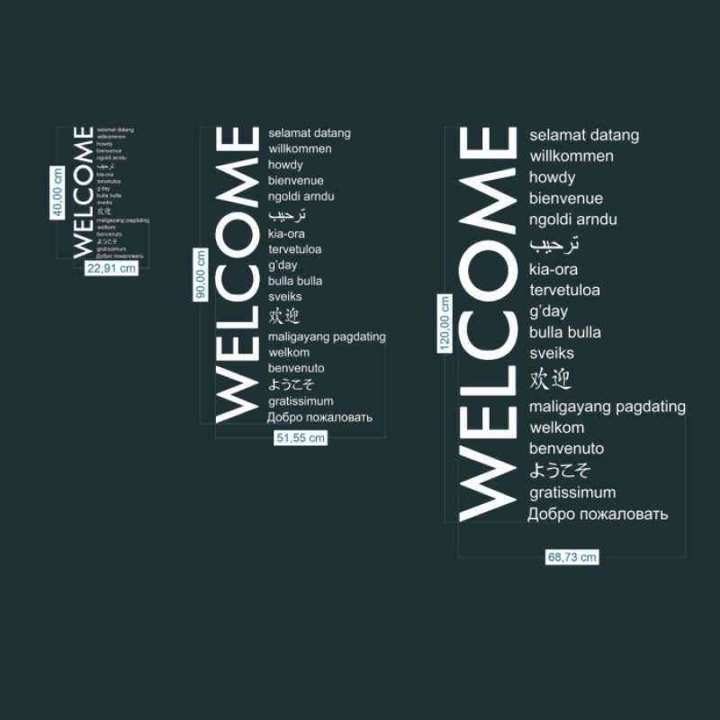 Promo Rd011 Welcome Multi Bahasa Wall Sticker Stiker Dinding Selamat ...