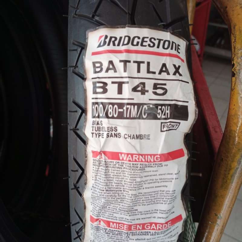 Promo Ban Luar Bridgestone Battlax Bt 45 Uk 100/80-17 Battlax Diskon 23 ...