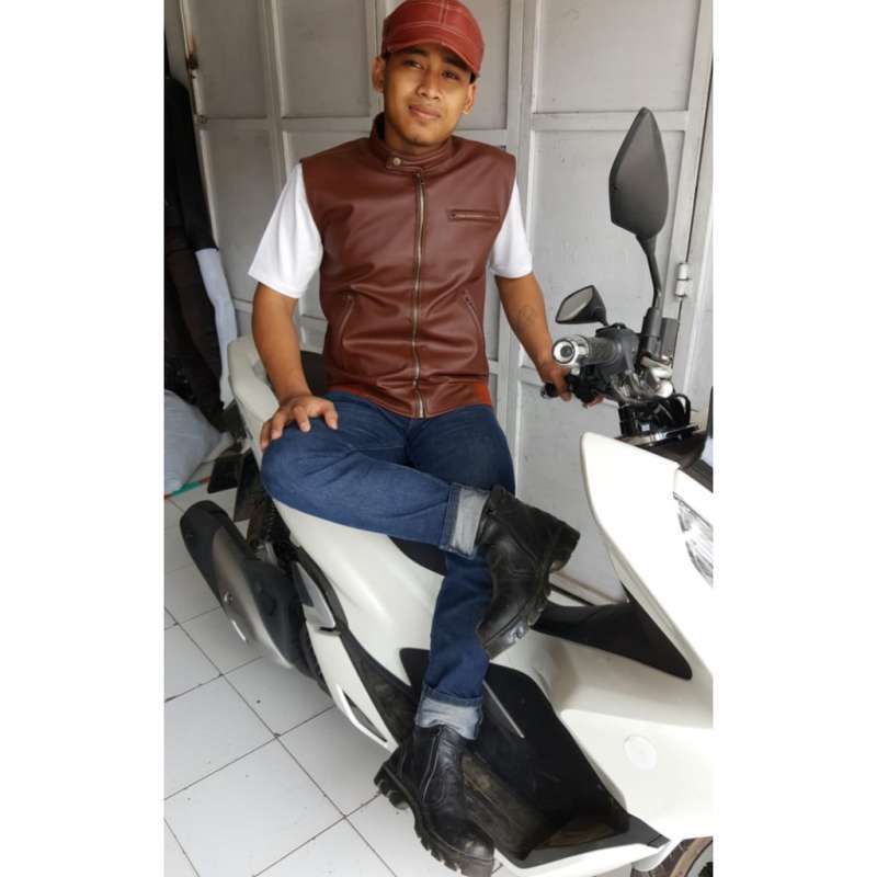 Promo Wlfs Rompi Motor Kulit Jaket Pria Rompi Pu Leather/sintetis Mirip ...